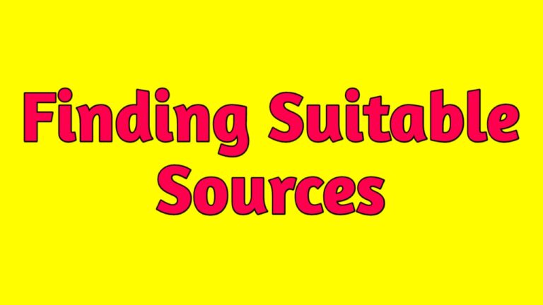 Finding Suitable Sources
